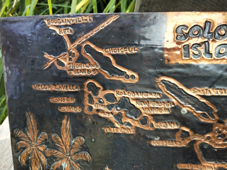 Vintage Copper Map of the Solomon Islands Wall Art - Etsy Australia