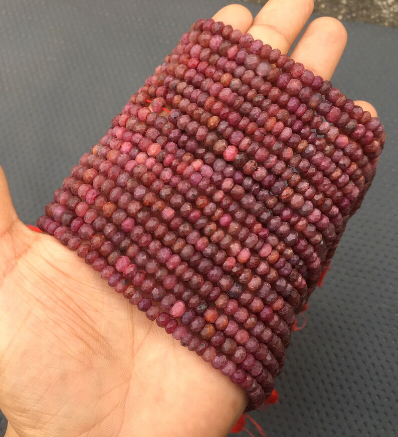 Wholesale Lot Dyed Ruby Faceted Rondelle Beadsdyed Ruby - Etsy