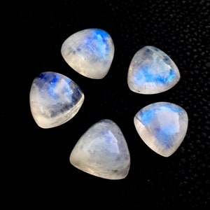 Earth Mined Gemstone 5 Piece Natural Rainbow Moonstone Gemstone,smooth ...