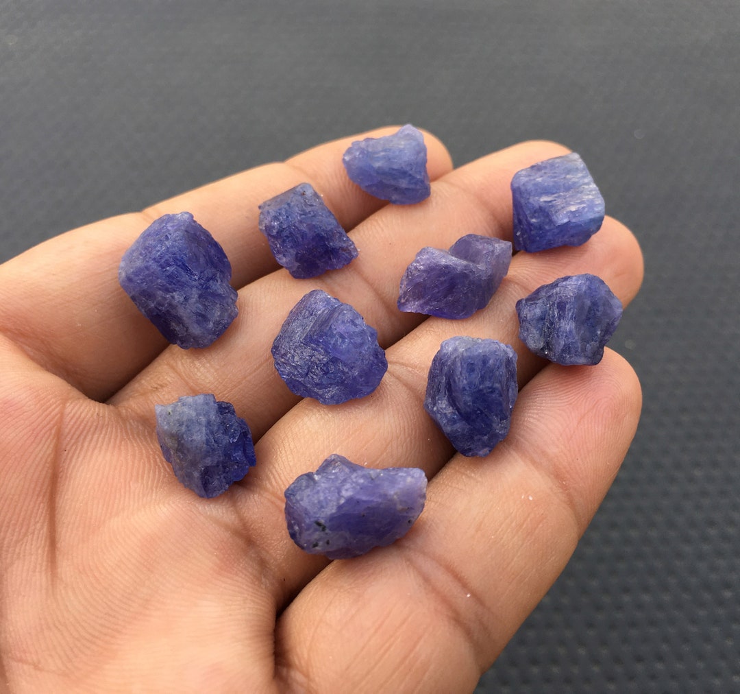 Super Quality 10 Pieces Tanzanite Rough,natural Tanzanite Raw Gemstone,making Jewelry,size 9x11 ...