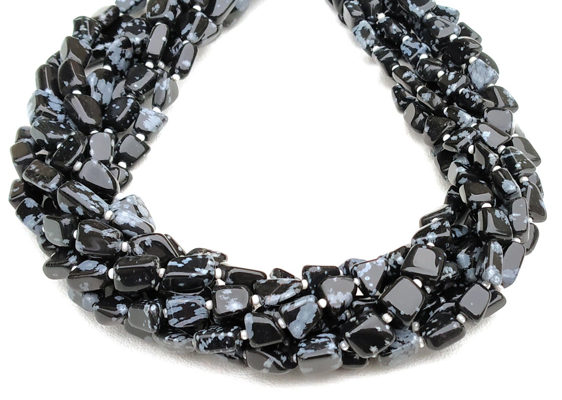 AAA Quality 1 Strand Natural Snowflake Obsidian Nuggets - Etsy