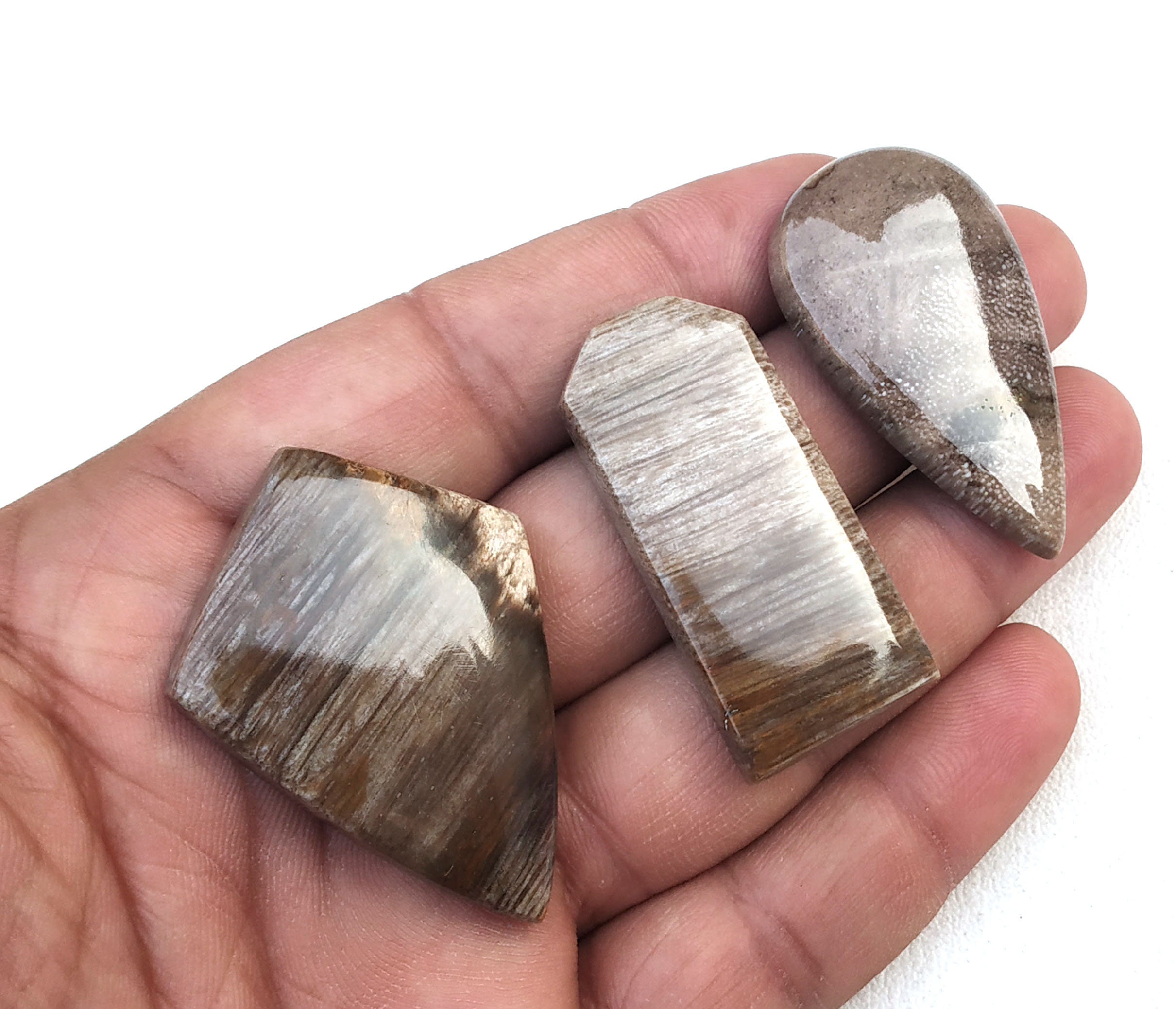 Exclusive Offer 3 Piece Natural Wood Jasper Cabochonsmulti - Etsy