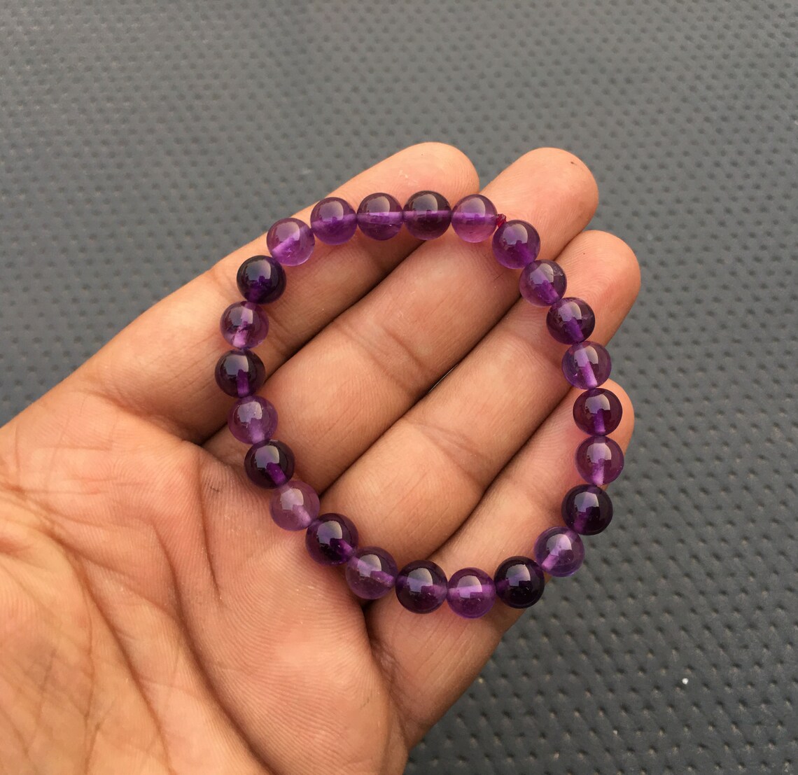 Genuine Quality Natural Purple Amethyst Gemstone Stretch | Etsy