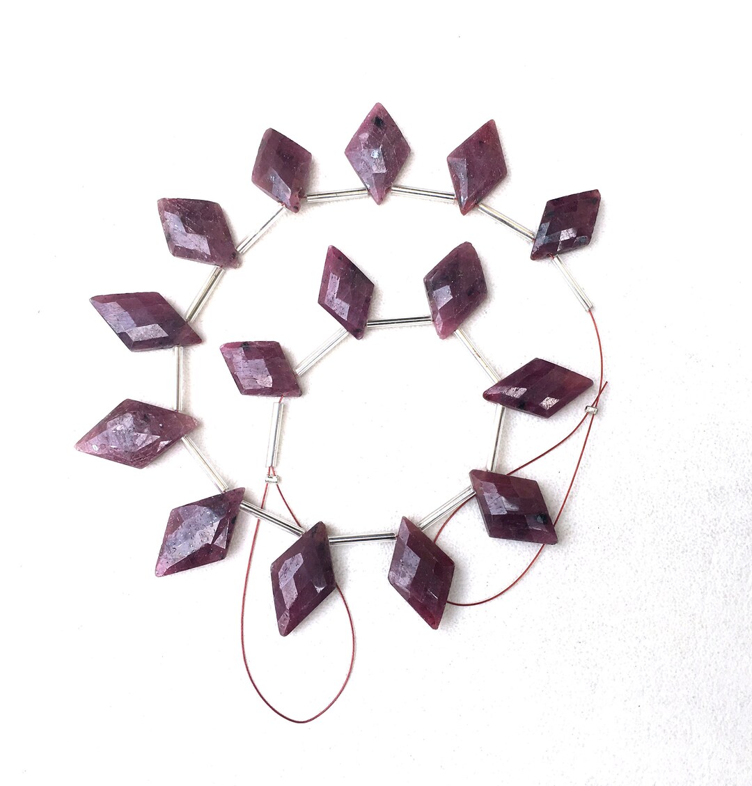 AAA Quality Semiprecious Natural Red Ruby Gemstone,15 Pieces Faceted ...