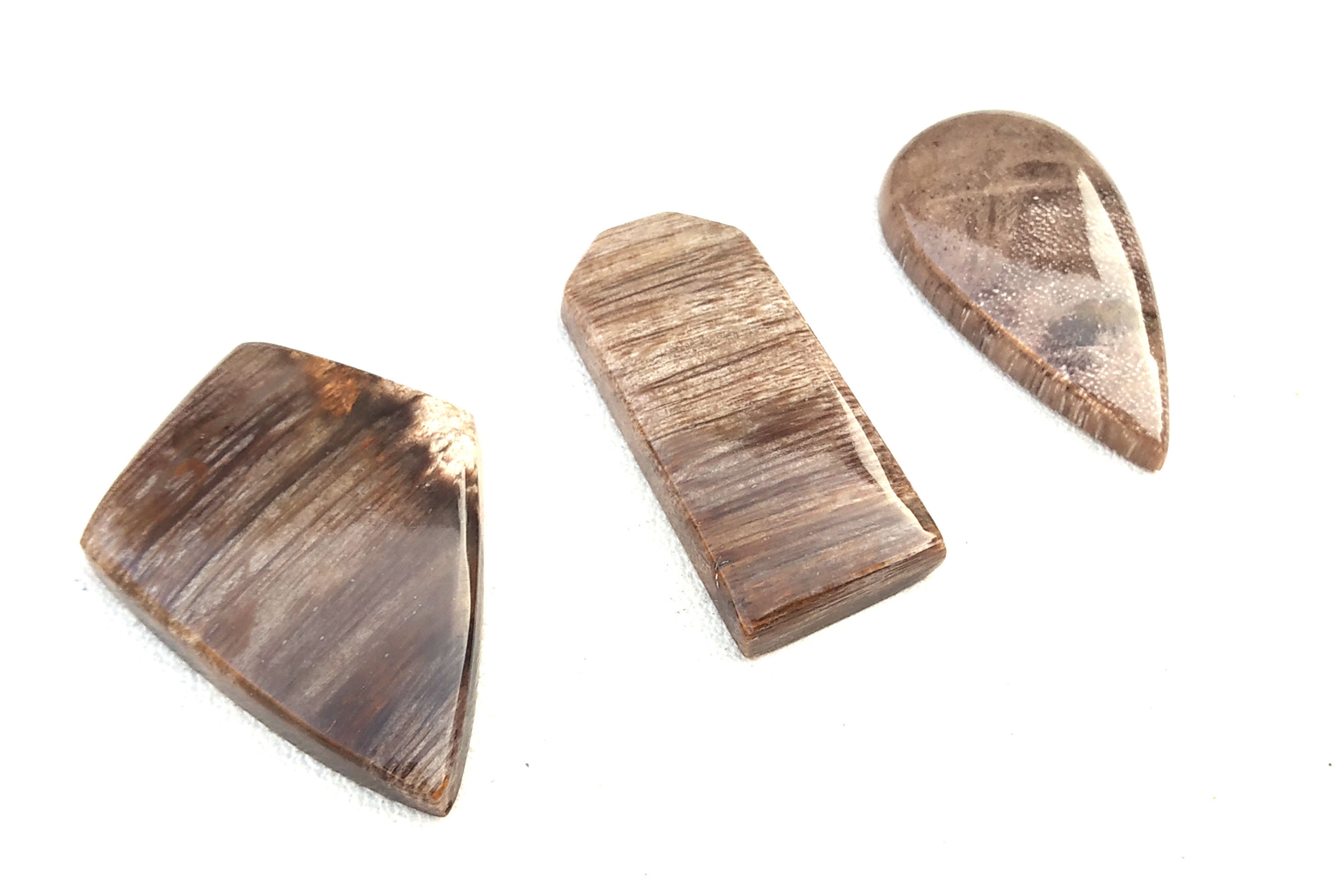 Exclusive Offer 3 Piece Natural Wood Jasper Cabochonsmulti - Etsy