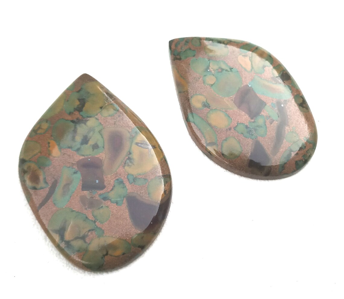 Very Stunning Piece 1 Pair Natural Fruit Jasper | Etsy