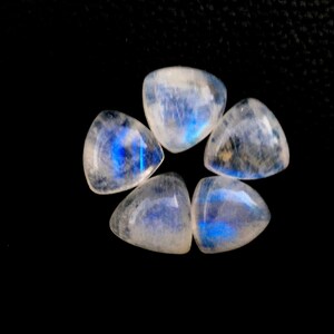 Earth Mined Gemstone 5 Piece Natural Rainbow Moonstone Gemstone,smooth ...