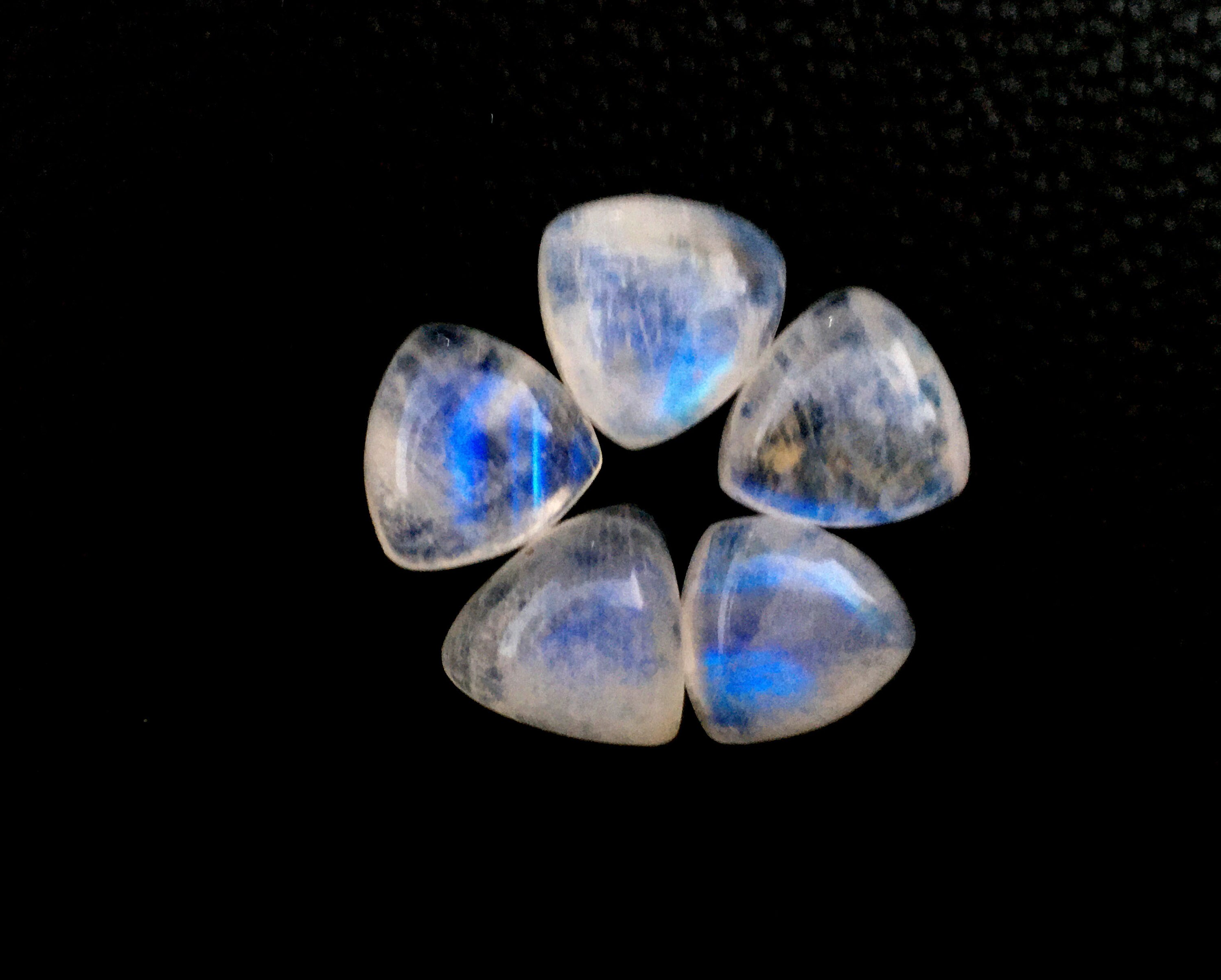 Earth Mined Gemstone 5 Piece Natural Rainbow Moonstone | Etsy
