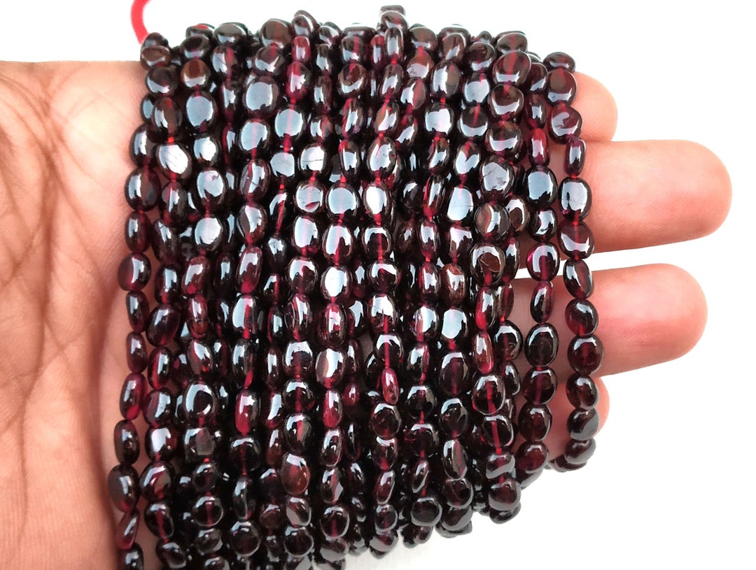 Beautiful 1 Strand AAA Quality Natural Garnet Smooth Beads,red Garnet ...