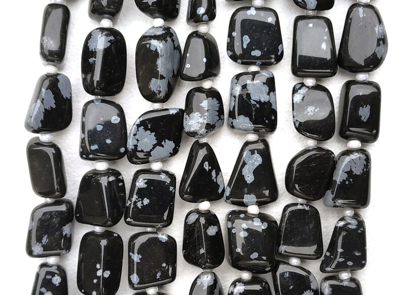 AAA Quality 1 Strand Natural Snowflake Obsidian Nuggets - Etsy