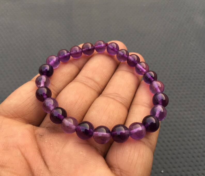 Genuine Quality Natural Purple Amethyst Gemstone Stretch - Etsy