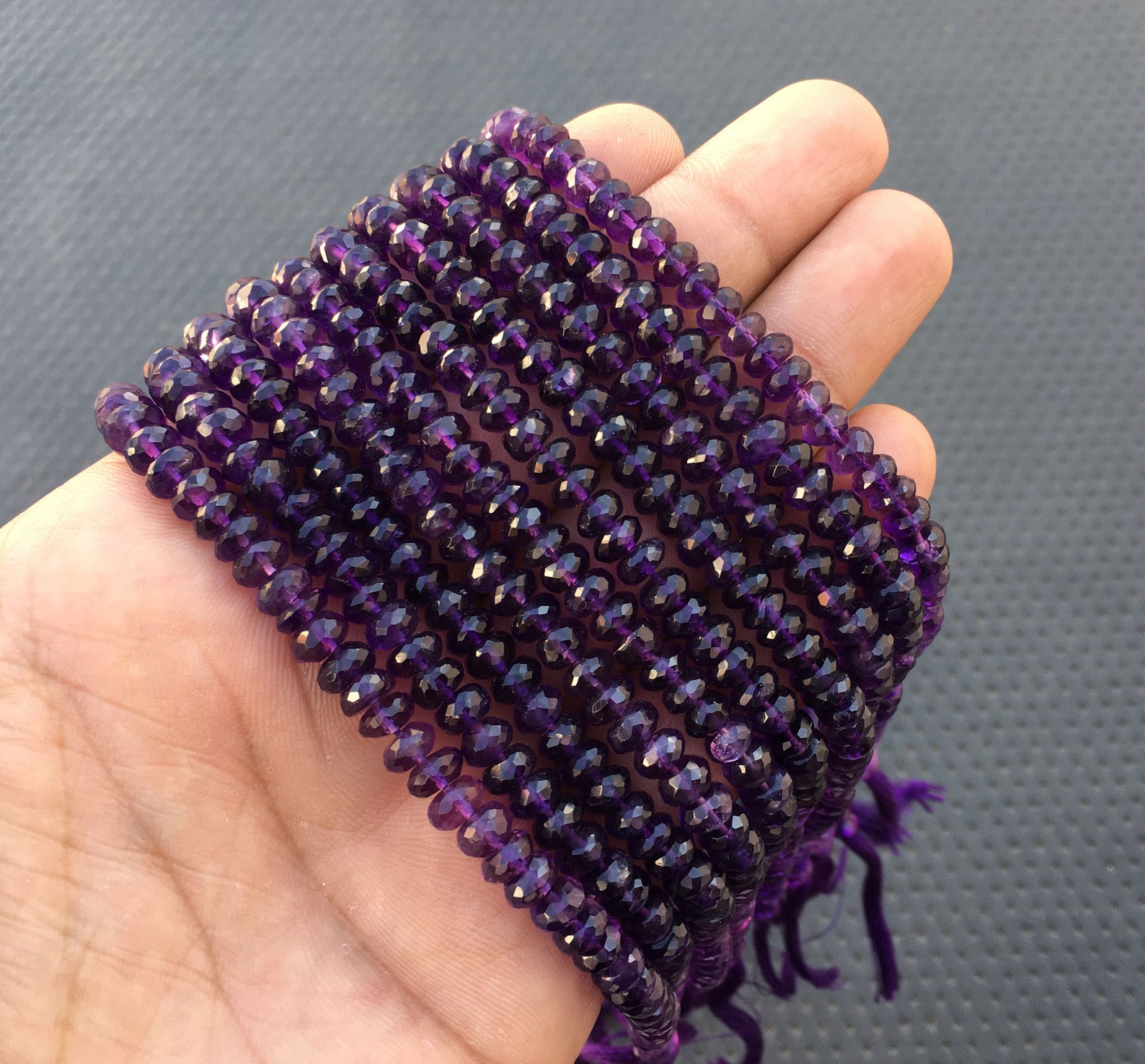 Genuine Natural African Amethyst Gemstone Rondelle Faceted - Etsy