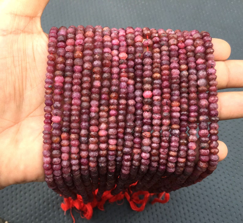 Wholesale Lot Dyed Ruby Faceted Rondelle Beadsdyed Ruby - Etsy