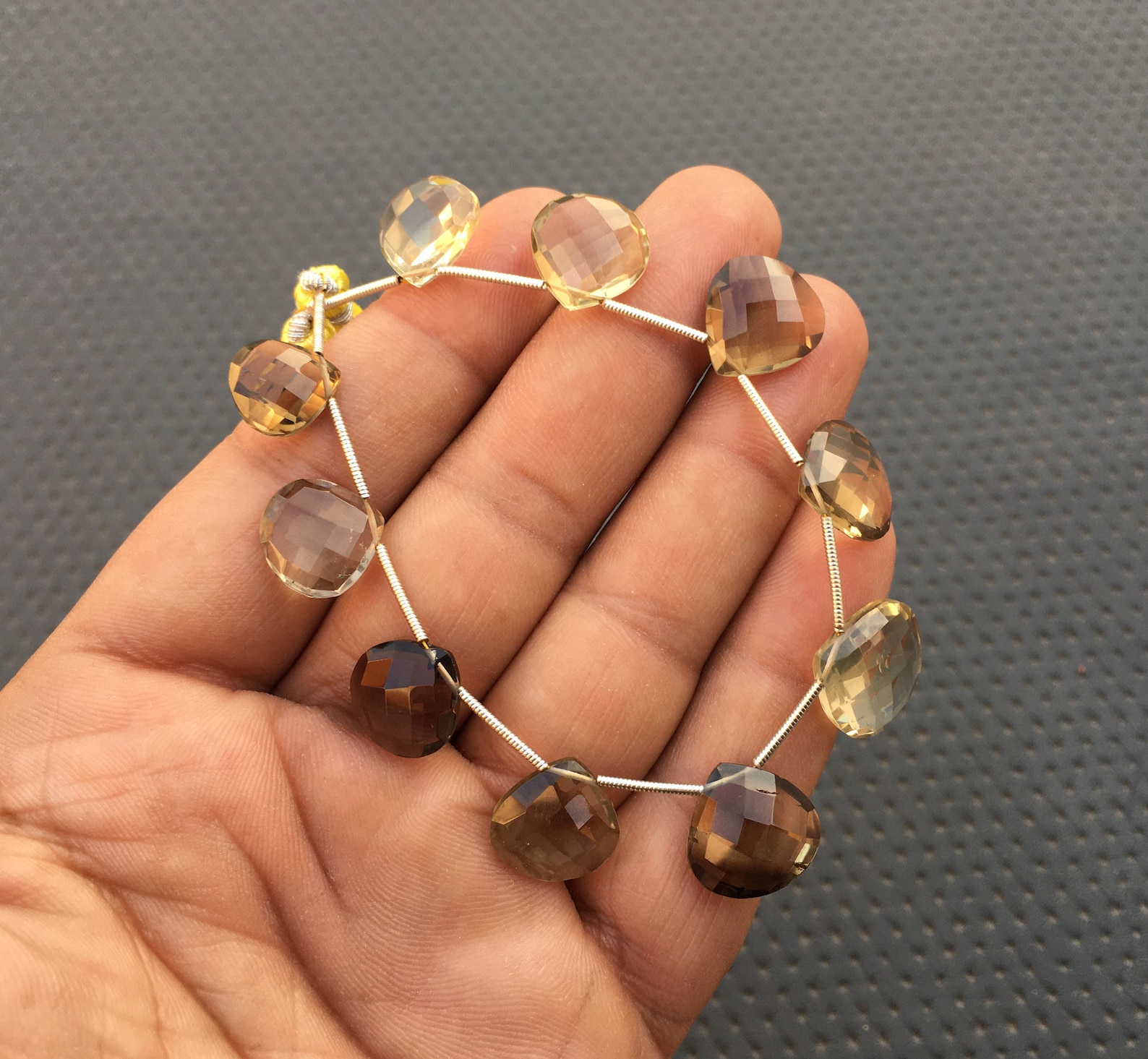 10 Pieces Bio Lemon Quartz Faceted Heart Shape Briolette Beads | Etsy