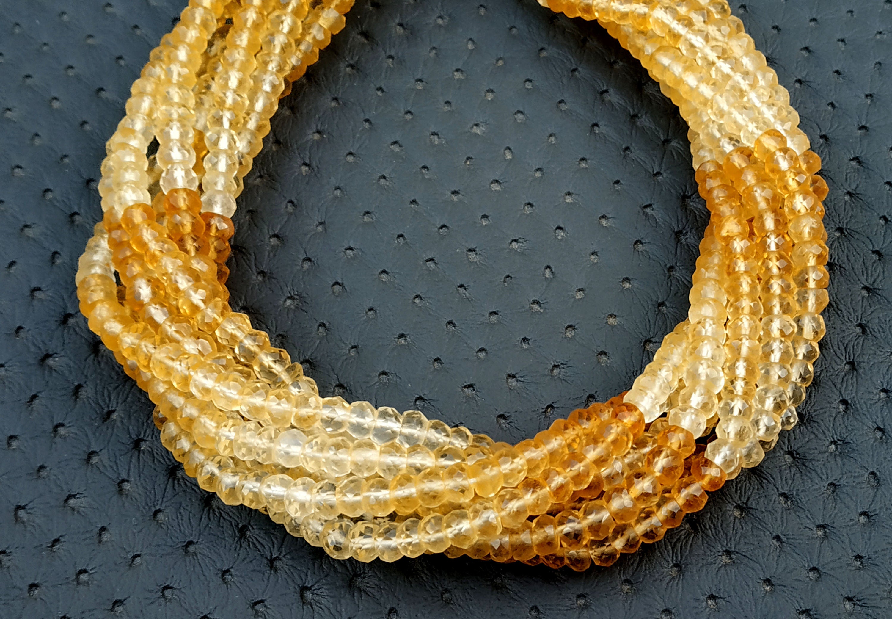 14 Inch Long Natural Shaded Citrine Rondelle faceted | Etsy