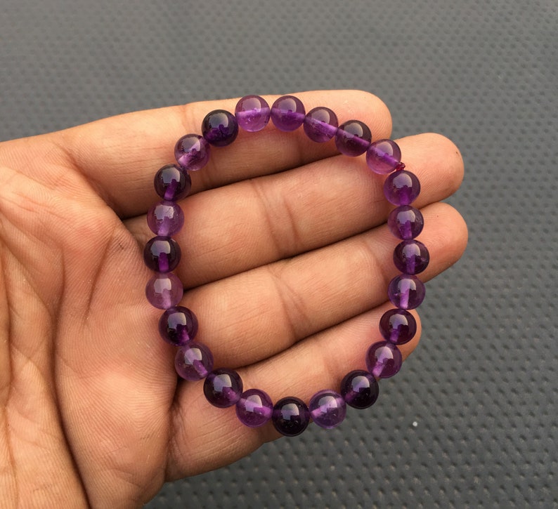 Genuine Quality Natural Purple Amethyst Gemstone Stretch - Etsy