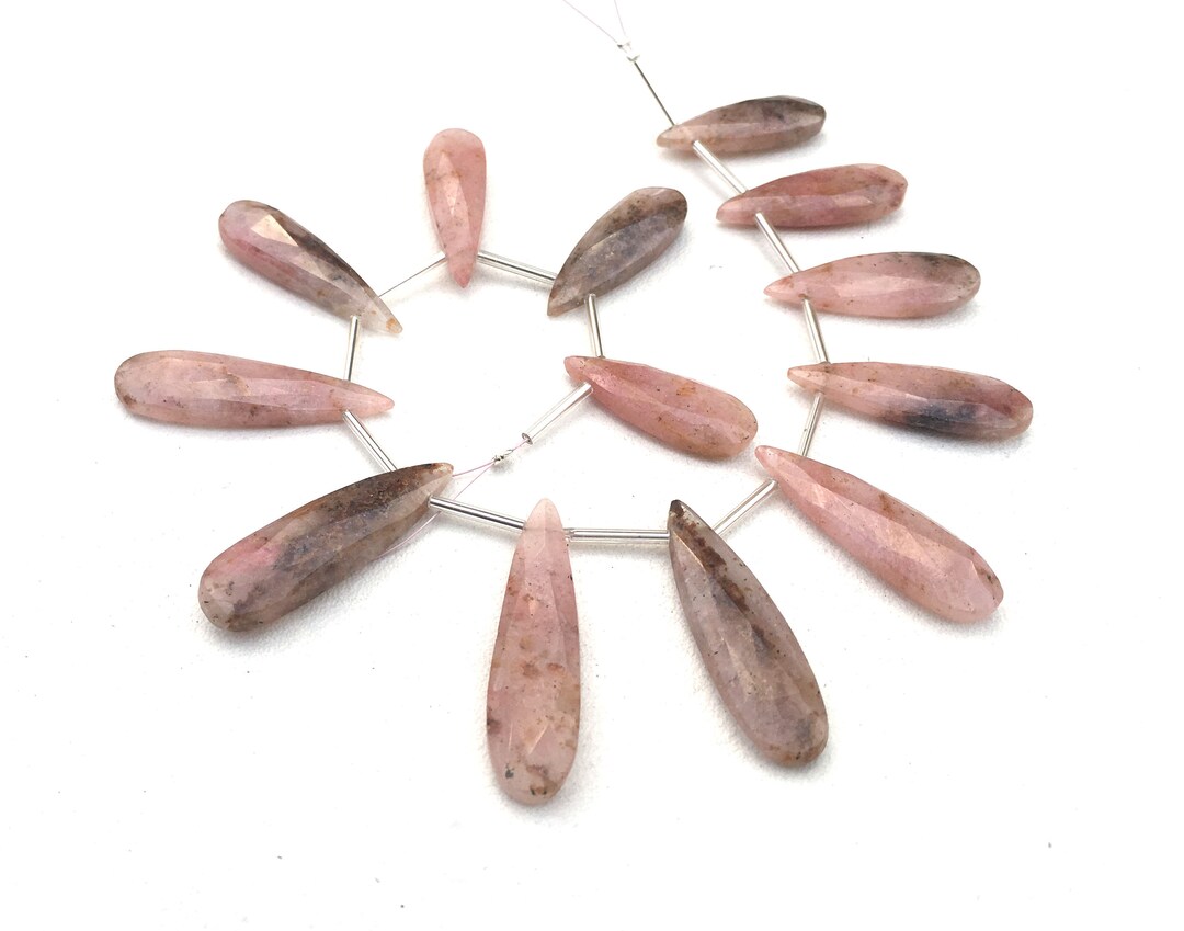 Faceted Rhodonite Pear Briolette Beads: Jewelry Making Supplies - Etsy