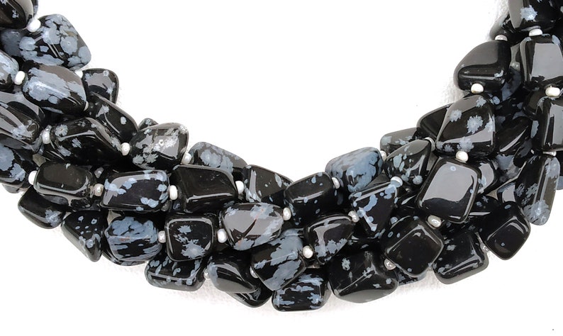 AAA Quality 1 Strand Natural Snowflake Obsidian Nuggets - Etsy