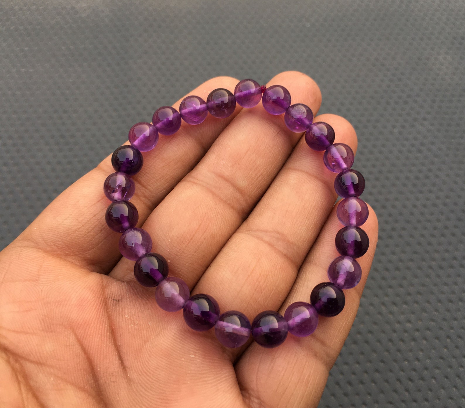 Genuine Quality Natural Purple Amethyst Gemstone Stretch | Etsy