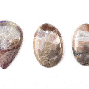 Splendid Gems 3 Piece Natural Ocean Jasper Oval & Pear , Charoite Multi ...