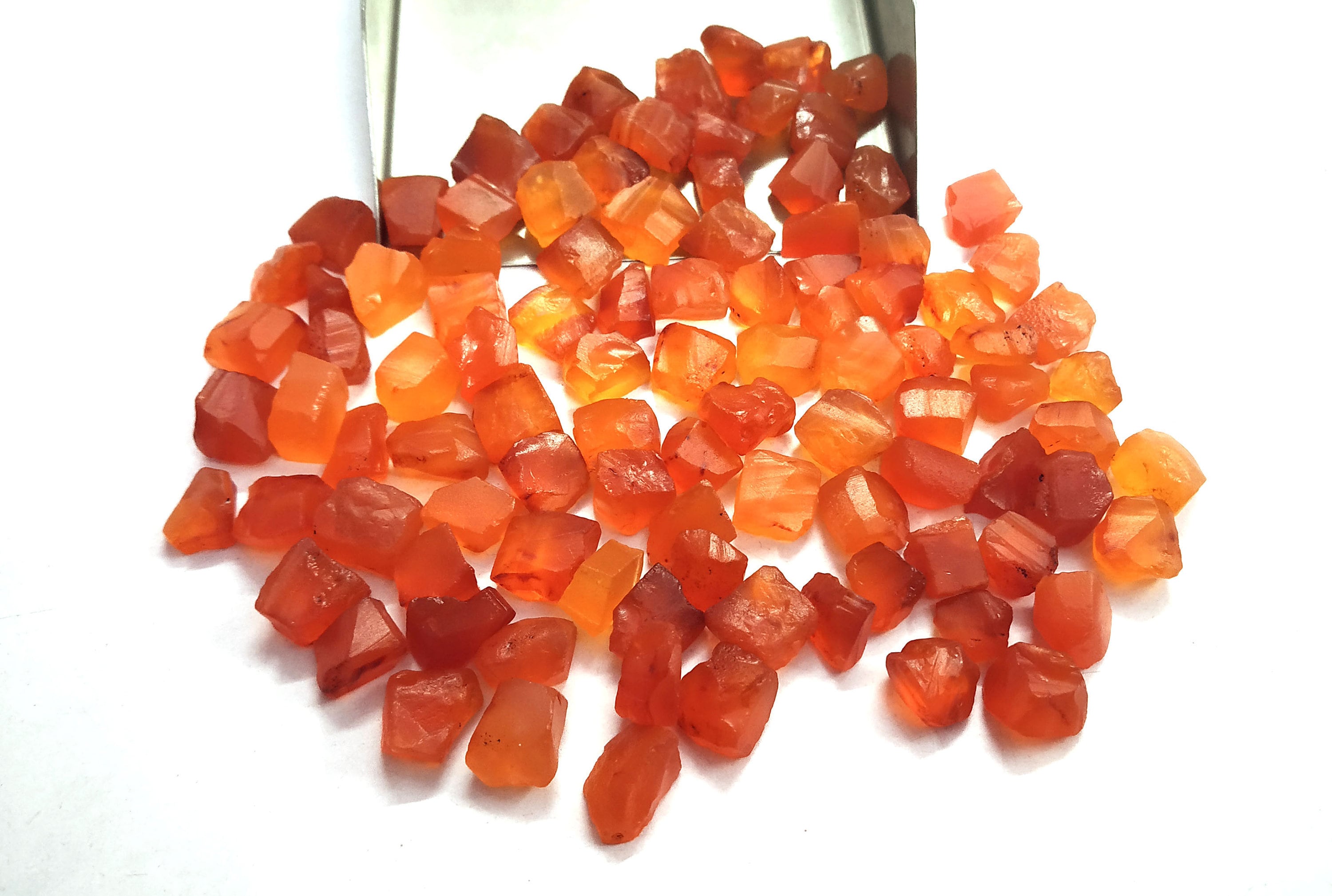 50 Carnelian Rough Gemstones: Natural Orange Crystals (6-8mm) - Etsy