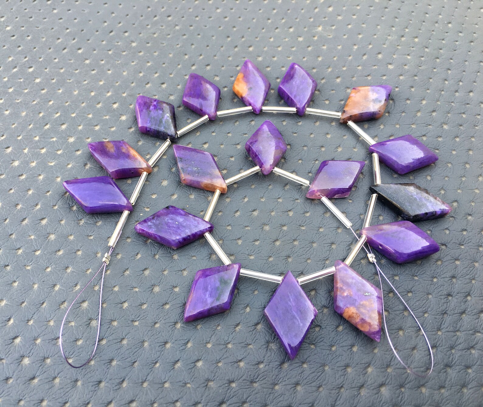 17 Pieces Natural Charoite Gemstone1 Strand Kite Shape Smooth | Etsy