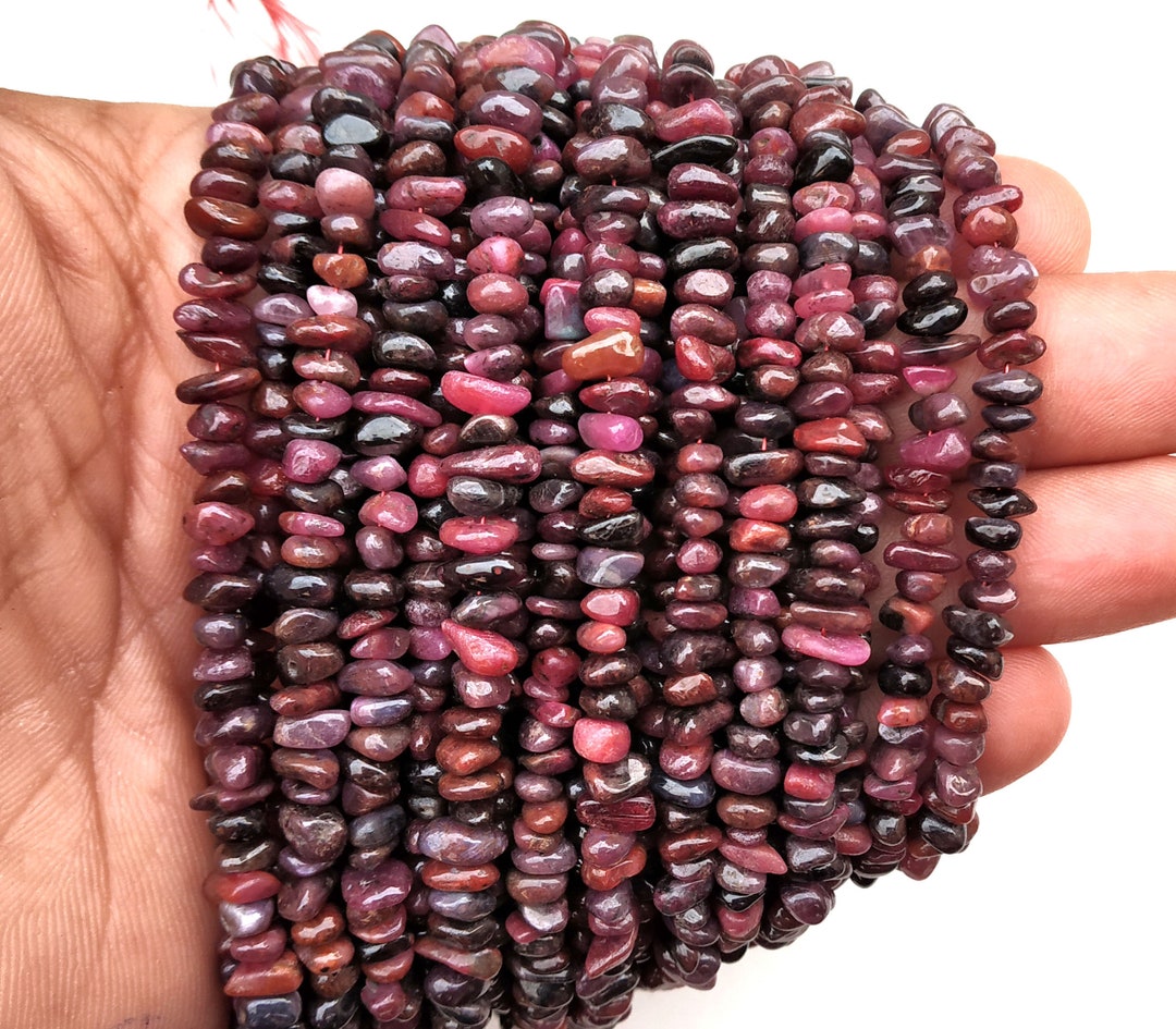 AAA Quality 16"long Beautiful Natural Ruby Chip Beads,uncut Chip Bead ...