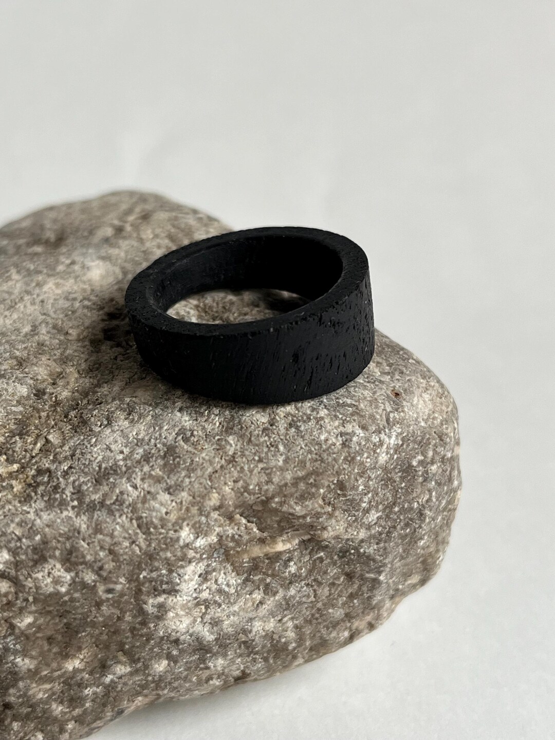 Handcrafted Bog Oak Wood Ring: Minimalist Black Wood Accessory - Etsy