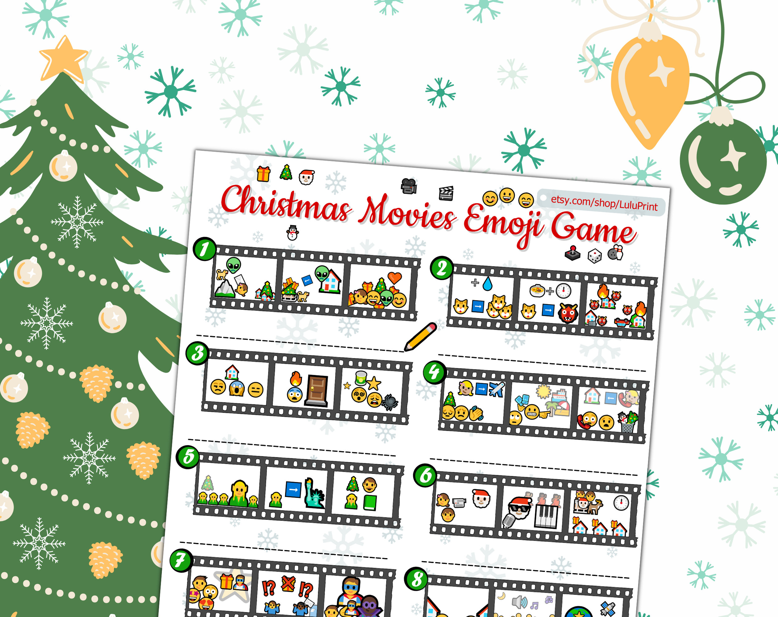 Christmas Movie Emoji Quiz Christmas Movie Game Christmas - Etsy