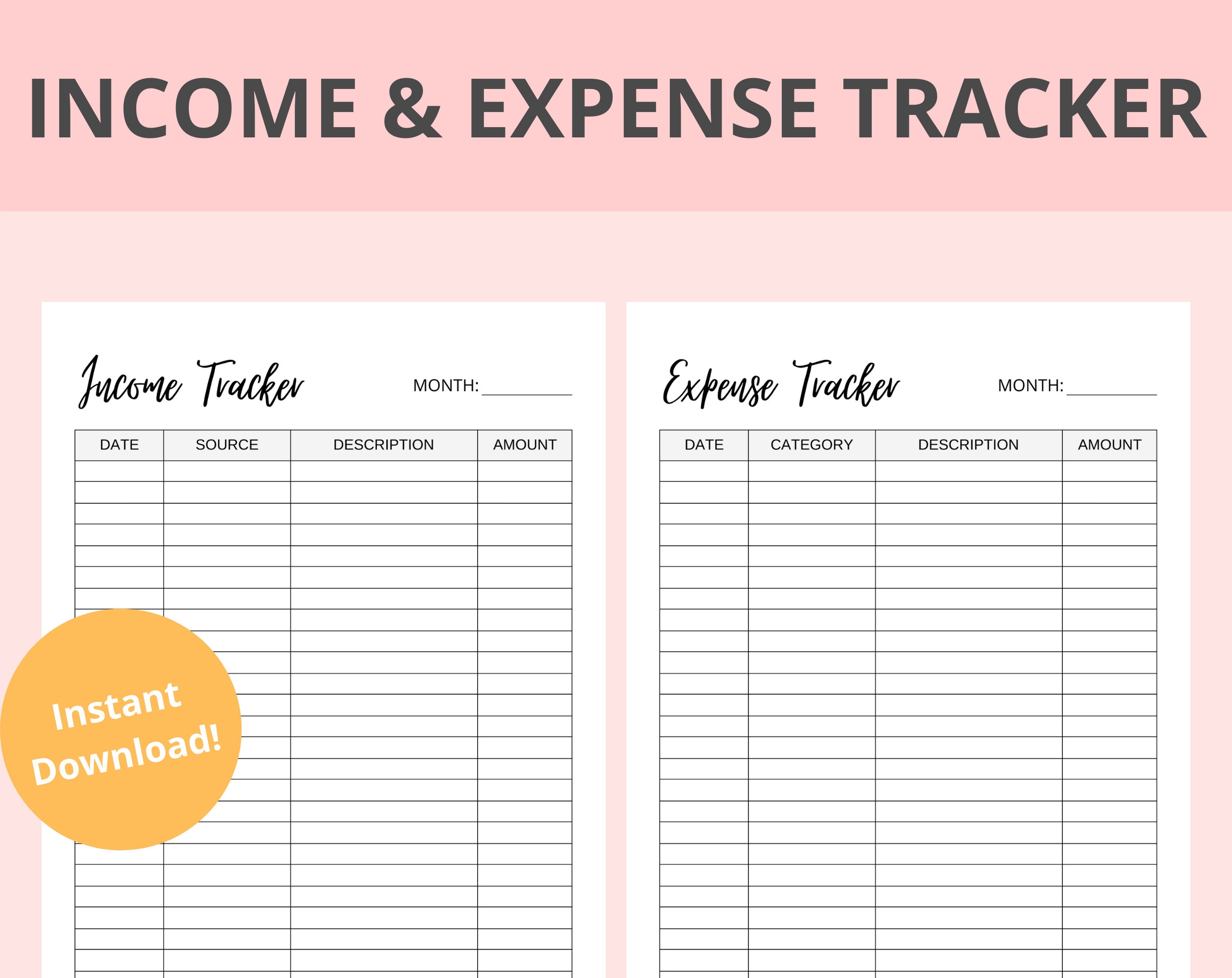 Income Tracker, Expense Tracker, Money Tracker, Budget Planner, Budget ...
