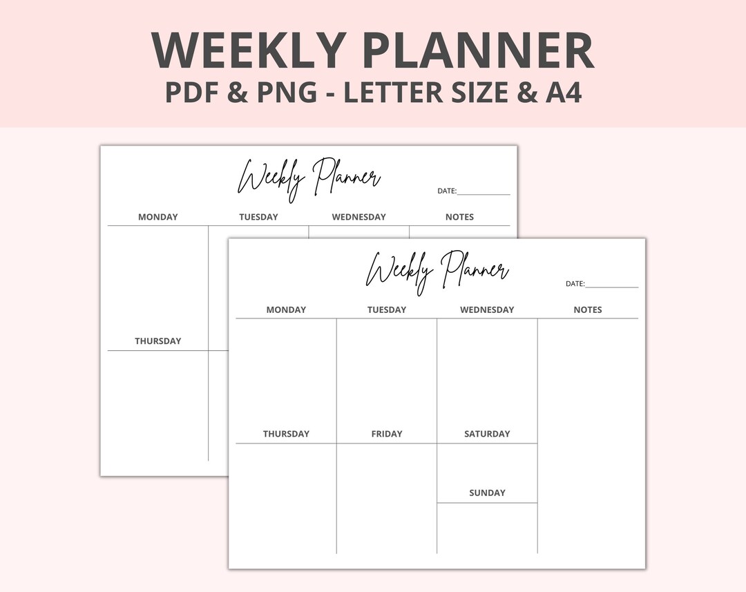 Weekly Planner to Do List Printable Planner Weekly - Etsy