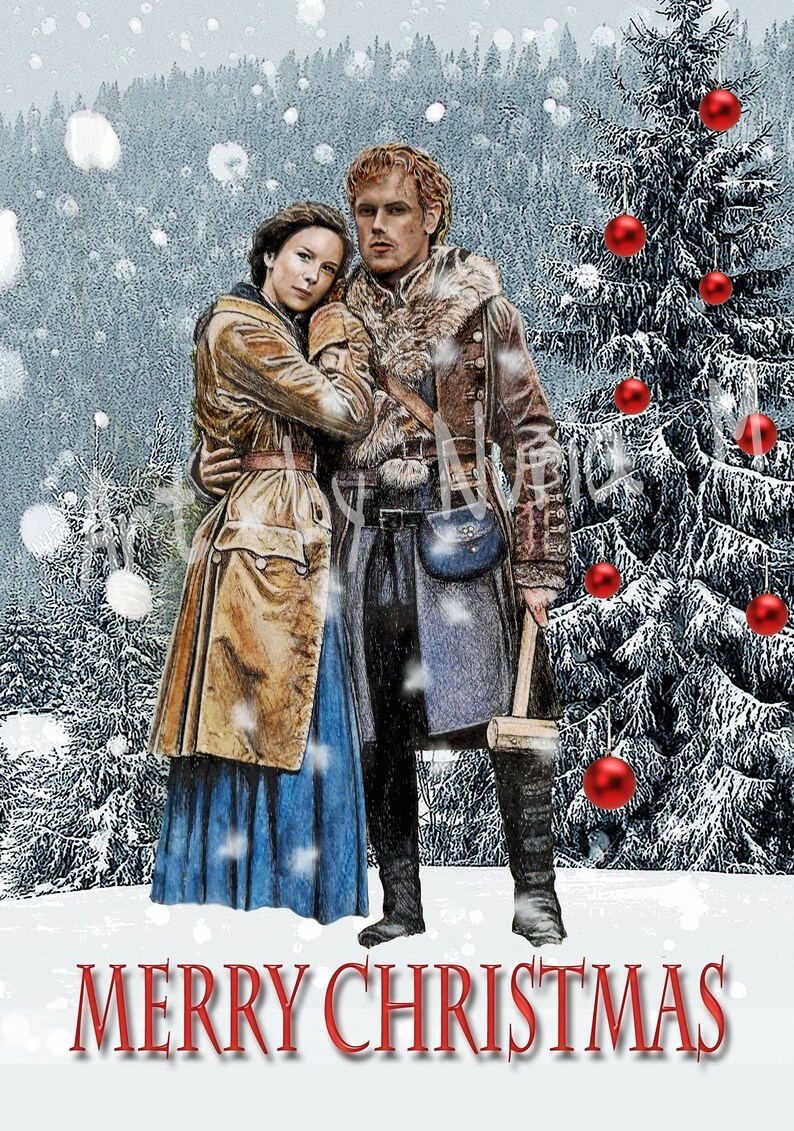 4 Assorted Christmas Cards outlander Original Artwork - Etsy