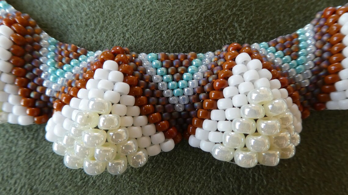 Earthenware Angle Flat Cellini Spiral Peyote Necklace - Etsy