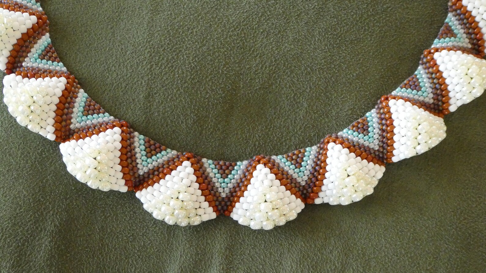 Earthenware Angle - Flat Cellini Spiral Peyote Necklace - Etsy