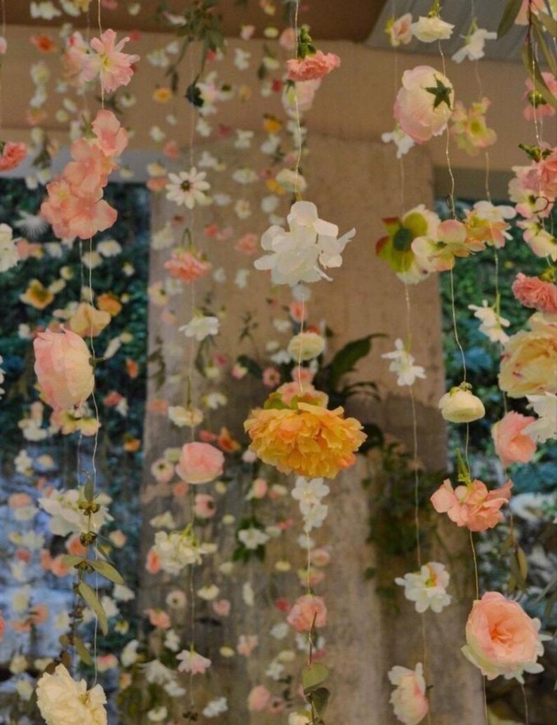 DIY Hanging Flower Backdrop Kit | Wedding Flower Wall Garland | Flower ...