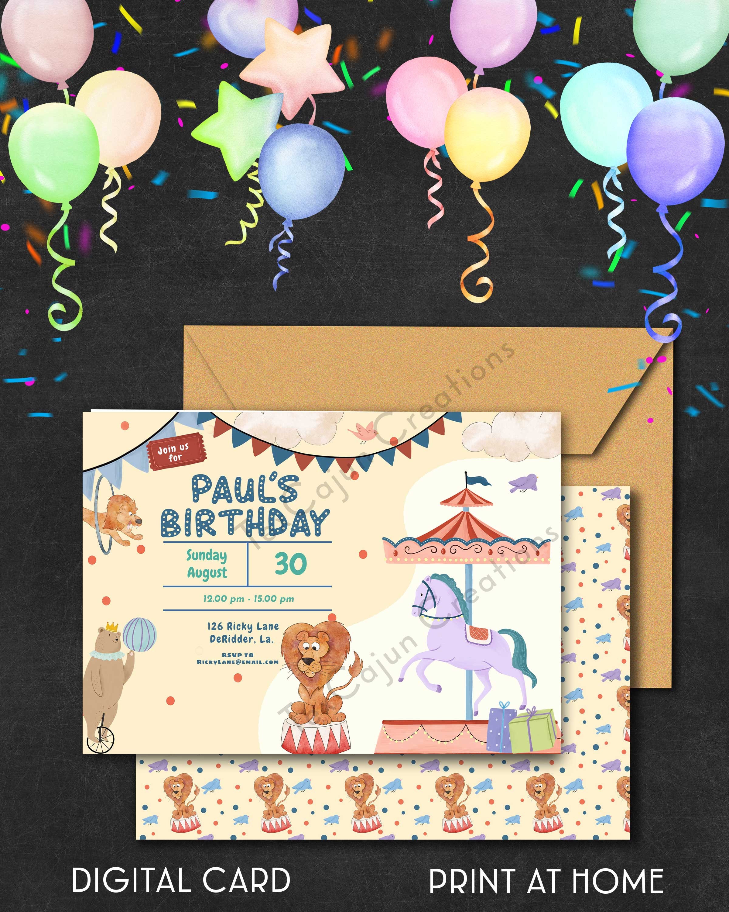 Invitación de circo Invitación de cumpleaños para niños - Etsy México