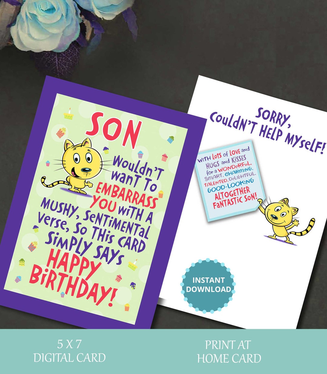 Son Birthday Card, Son's Birthday Card, Digital Card, Birthday, Love ...