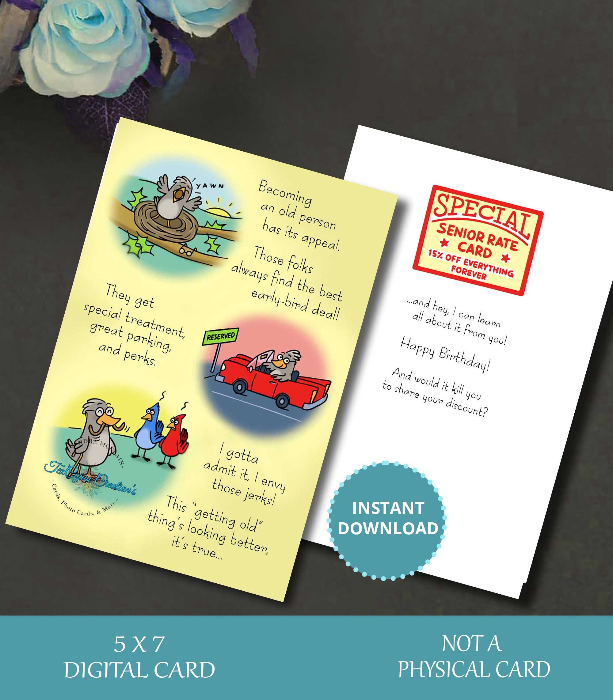 Senior Card, Card for Senior, Senior Birthday Card, Digital Card ...