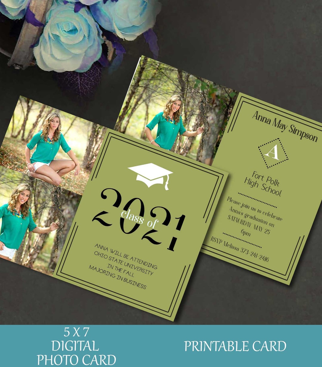 Graduation Card, Graduation Invitation, Senior Graduation, Photo Card ...