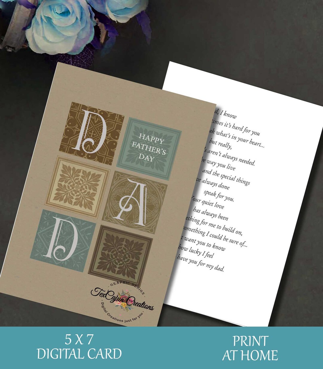 Tarjeta Papá Feliz Día del Padre, Día del Padre, Tarjeta para Padres ...