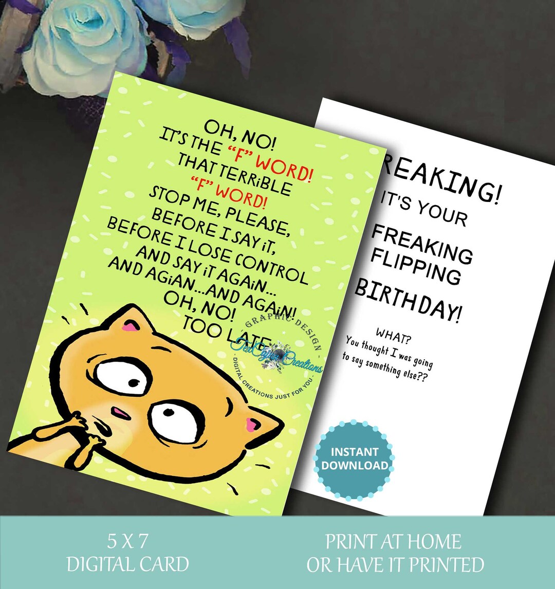 It's Your Freaking Birthday Card, Birthday Card, Funny Card, Funny ...