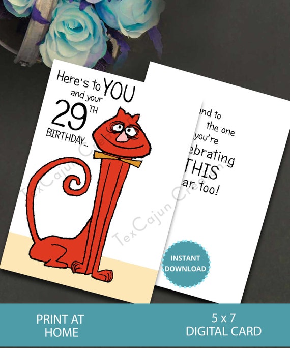 Turning 29 Again Birthday Card Funny Card Digital Card - Etsy