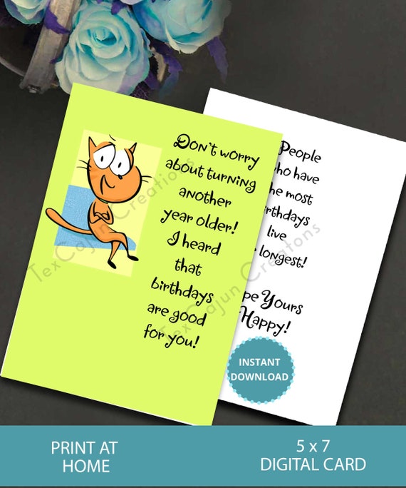 Getting Older Funny Birthday Card Funny Card Digital Card - Etsy