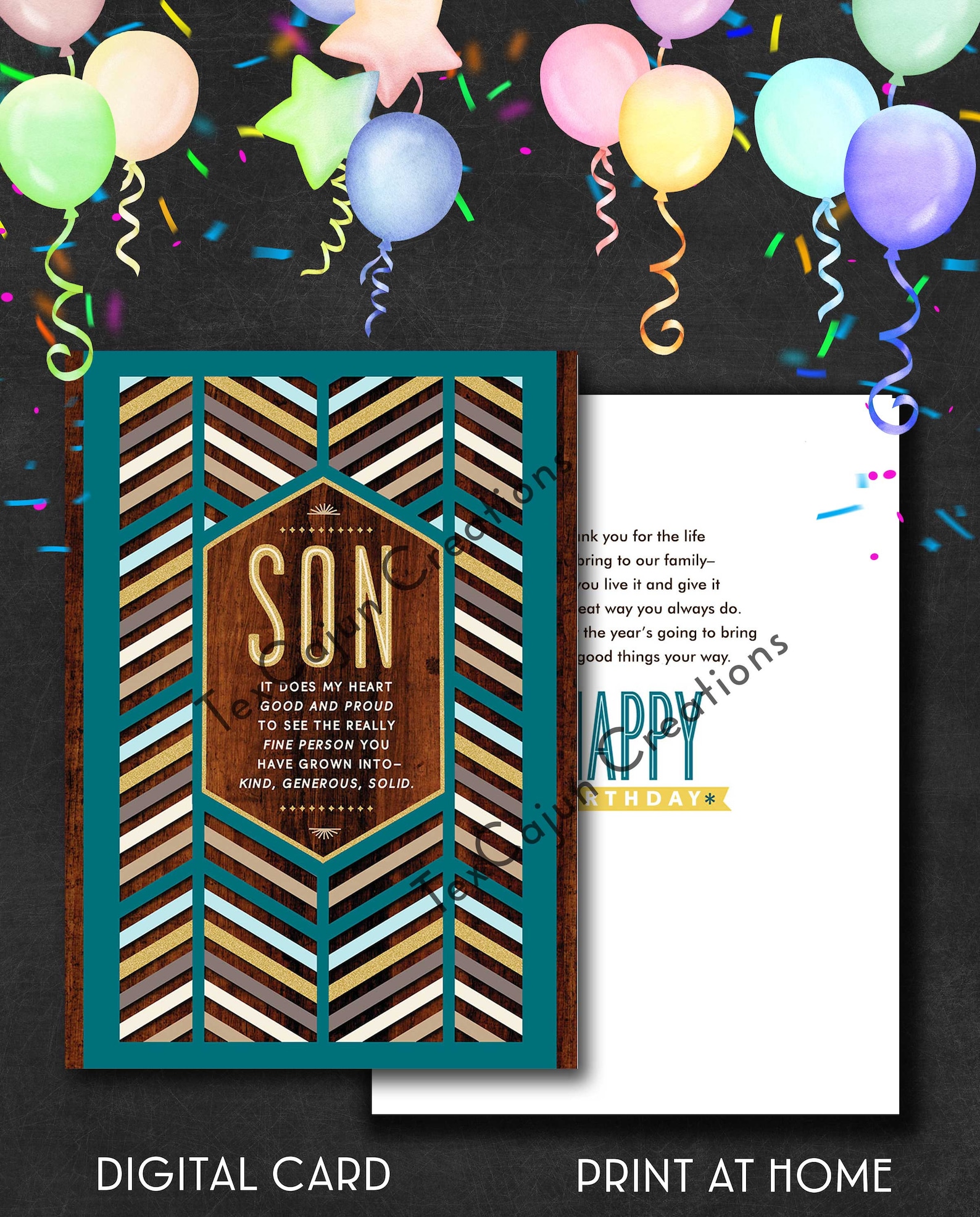 I'm Proud of You Son Birthday Card, Son Card, Happy Birthday, Digital ...