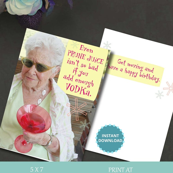 Vodka Birthday Card - Etsy