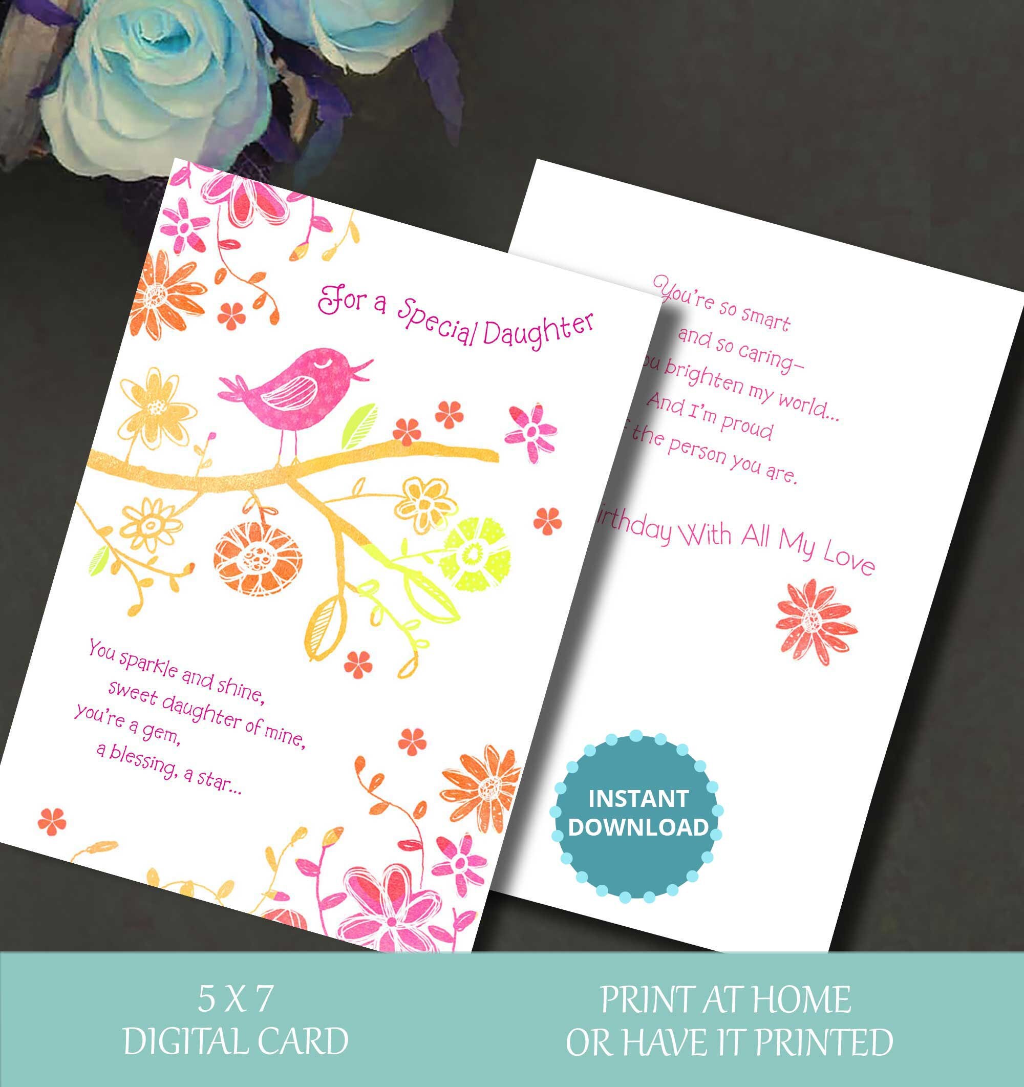 Daughter Birthday, Birthday Card for Daughter, Card for Birthday ...