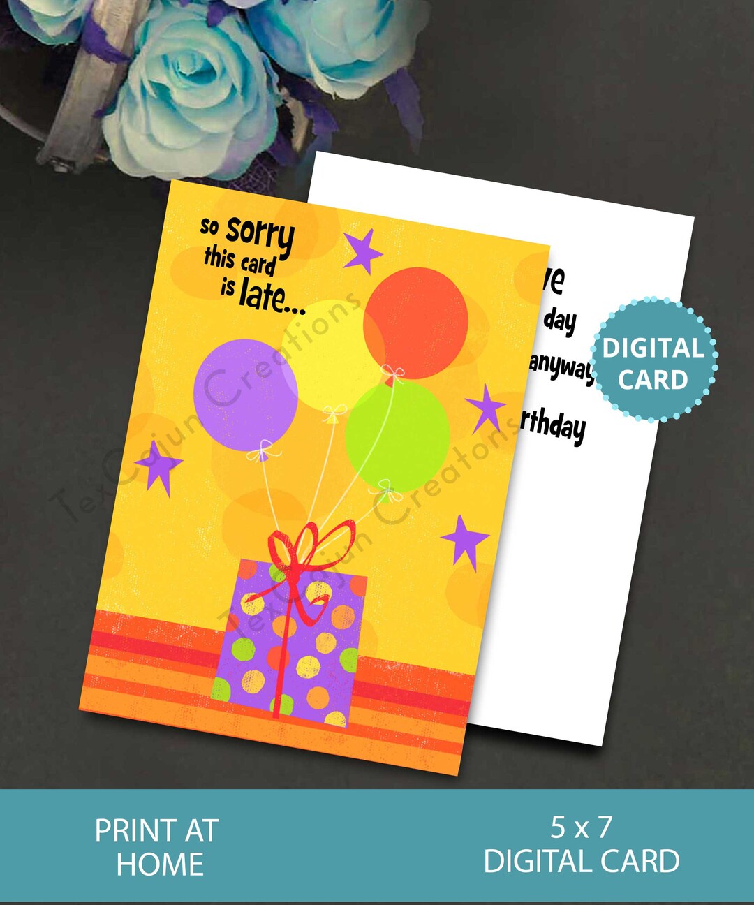 Belated Birthday, Birthday Card, Card for Birthday, Belated Card ...