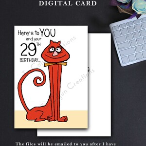 Turning 29 Again Birthday Card, Funny Card, Digital Card, Happy ...