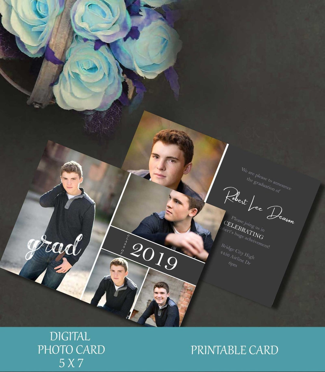 Graduation Photo Card, Graduation Announcement, Graduation Card ...