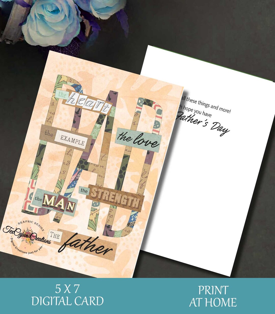 Digital Card for Father's Day, Card for Dad, Happy Father's Day, Print ...